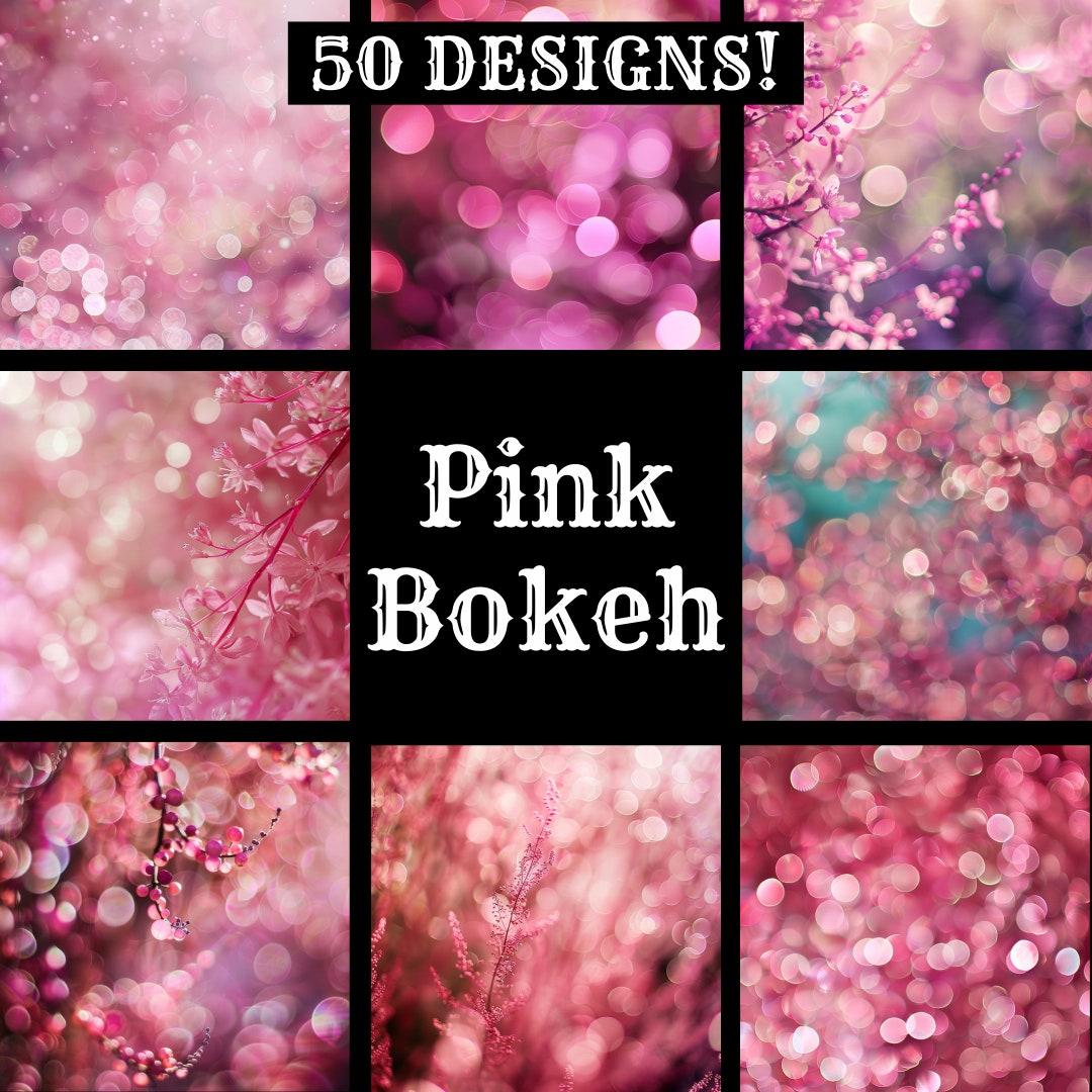 Pink Bokeh Paper, Pink Bokeh Printable Paper, Vintage Pink Bokeh, Pink ...