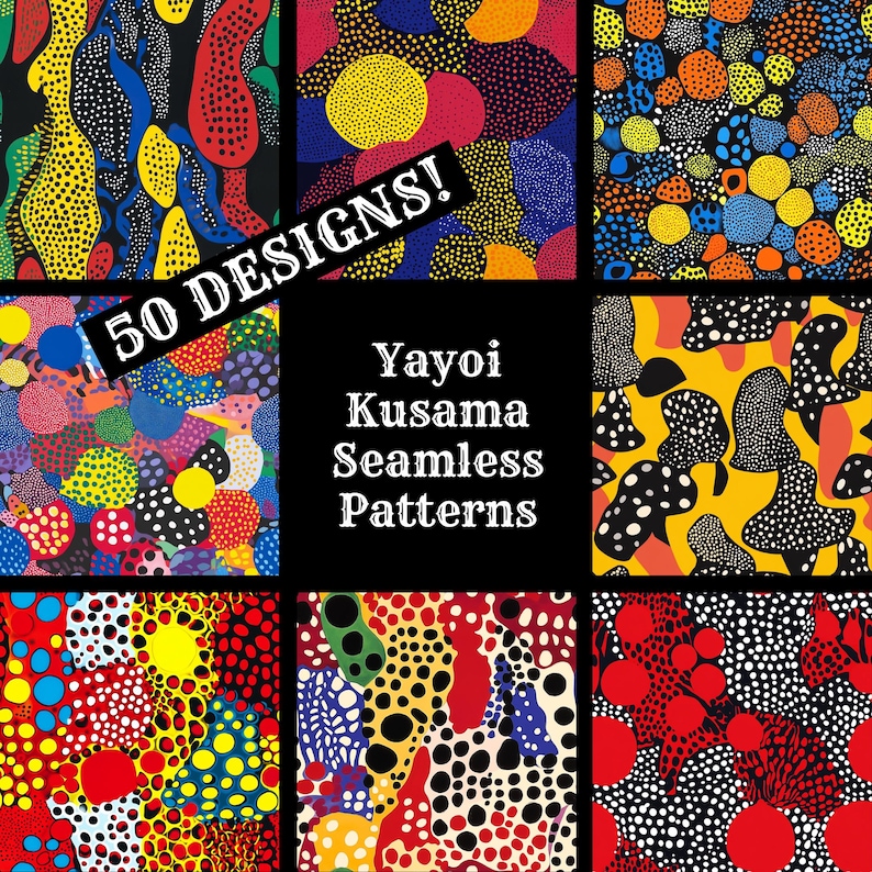 Yayoi Kusama Seamless Pattern: Printable Digital Paper (PNG) - Etsy UK