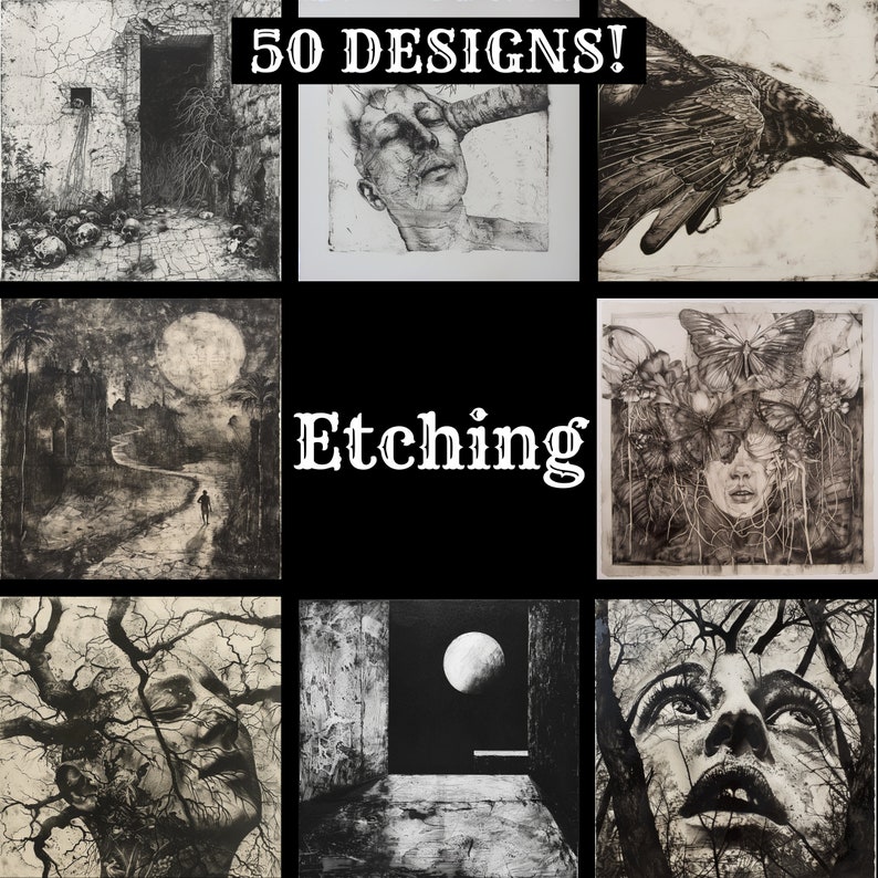 Etching Printable Digital Paper With High Resolution - Etsy