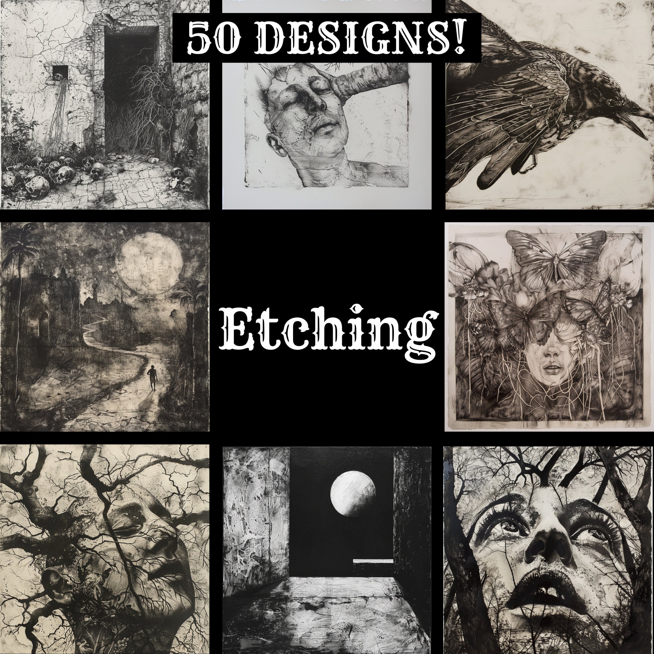 Etching Printable Digital Paper With High Resolution - Etsy