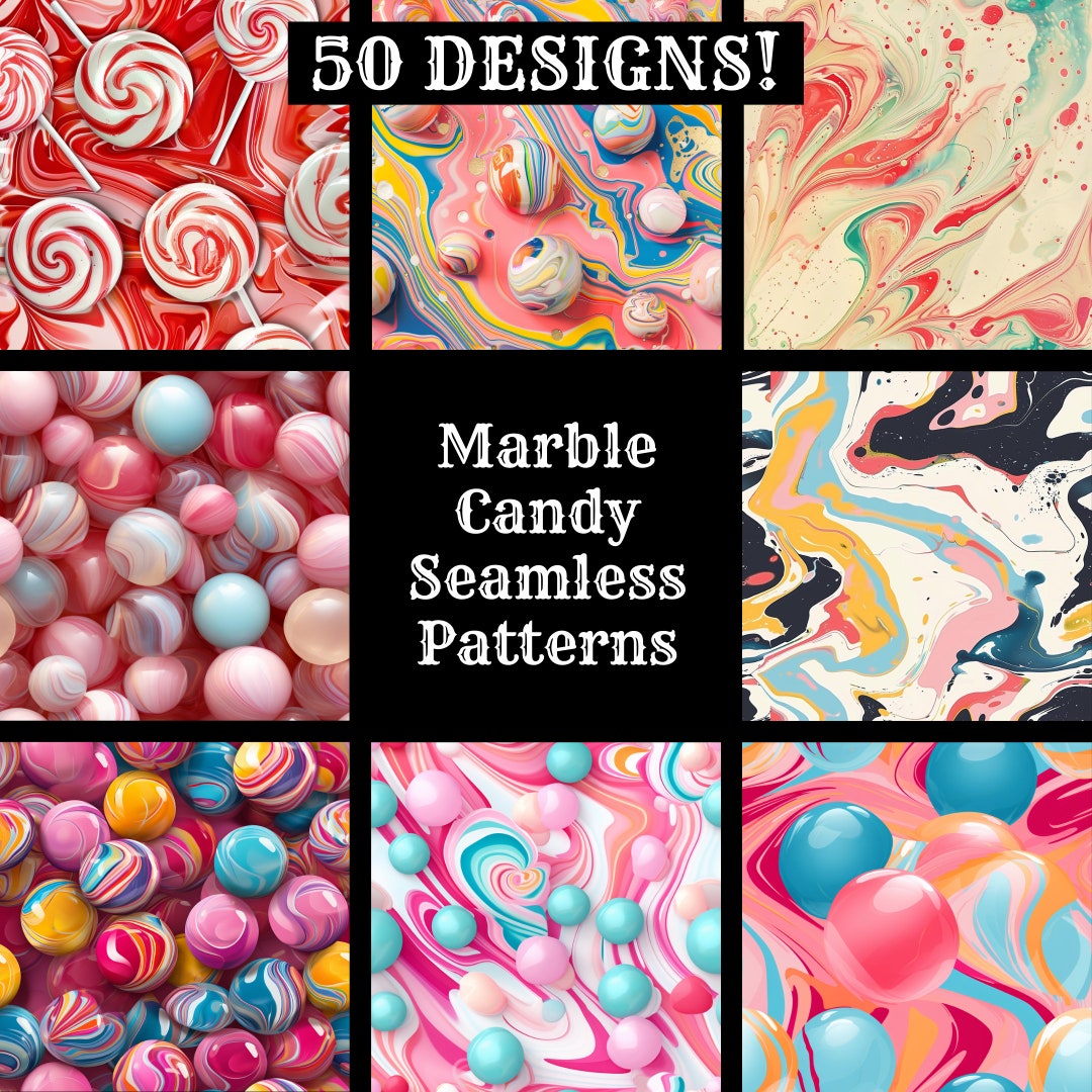 Marble Candy Seamless Digital Paper, Marble Candy Printable Scrapbook ...