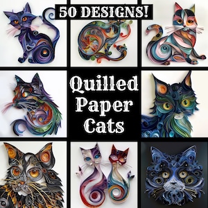 Quilled Paper Cats Paper, Quilled Paper Cats Printable Paper, Quilling ...