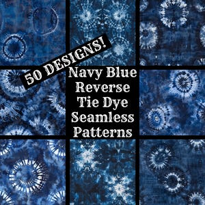 Navy Blue Reverse Tie Dye Seamless Patterns (digital Download) - Etsy