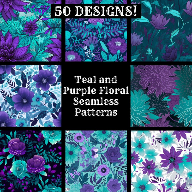 Teal Purple Fabric - Etsy
