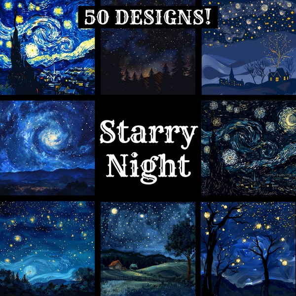 Starry Night Paper - Etsy