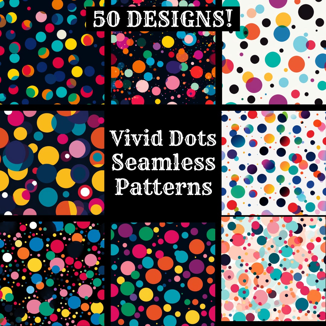 Vivid Dots Seamless Digital Paper, Printable Scrapbook Paper Seamless ...