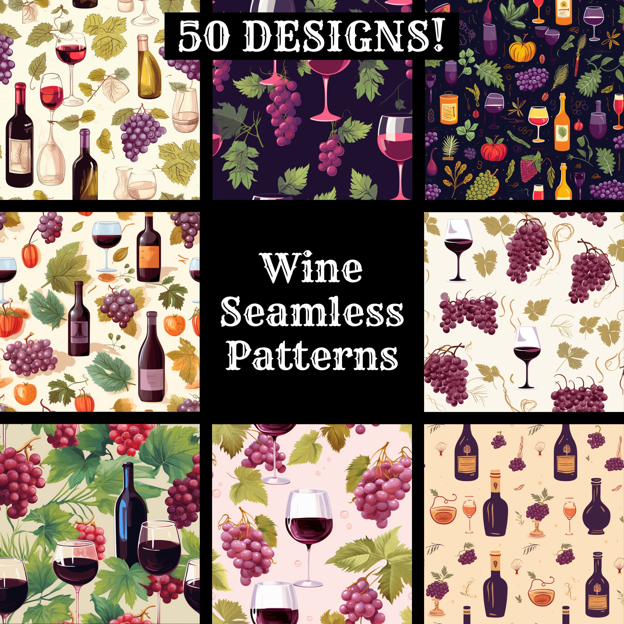 Wine Seamless Digital Paper, Printable Scrapbook Paper Seamless ...