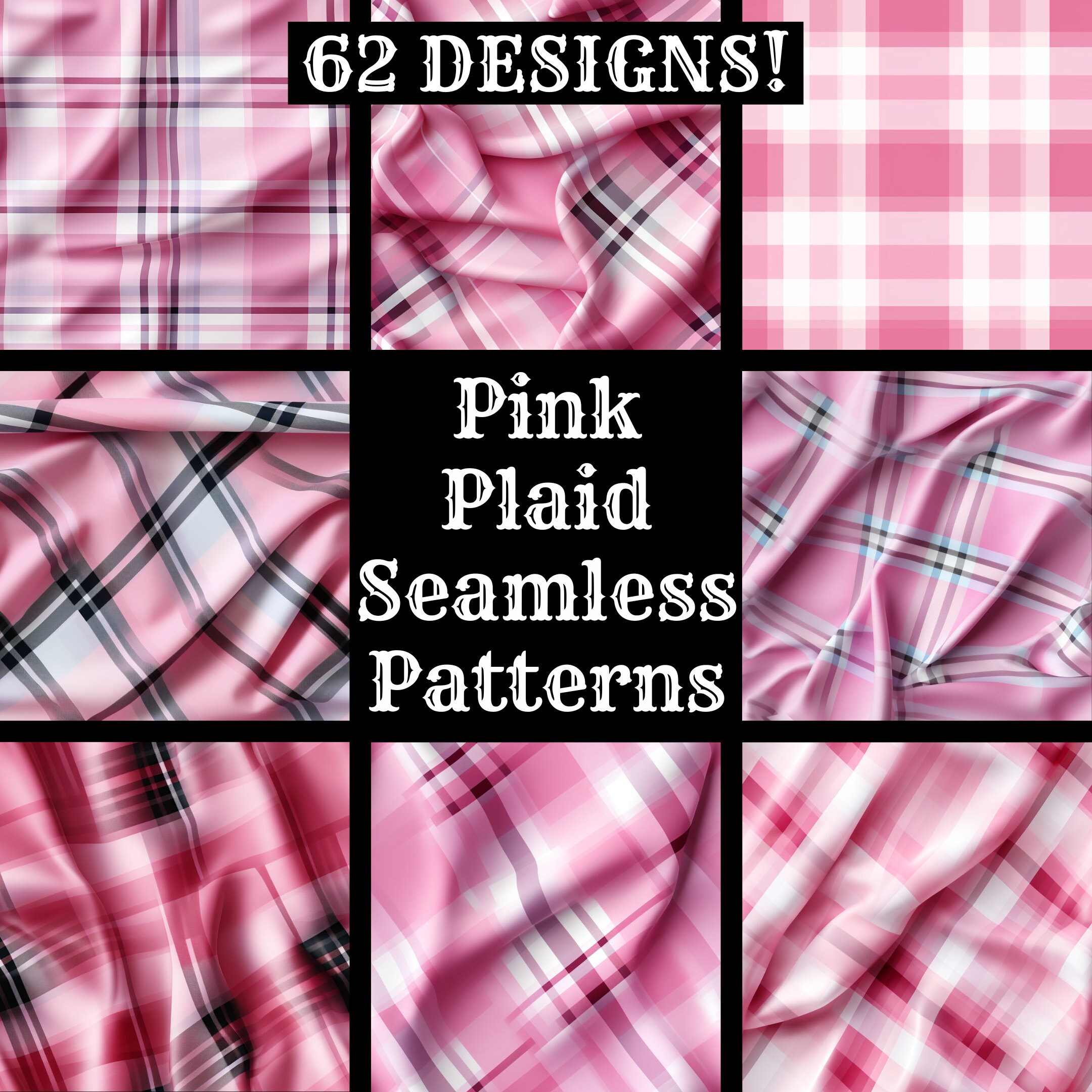 Pink Plaid Seamless Digital Paper, Printable Scrapbook Paper Seamless ...