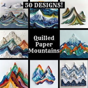 Quilled Paper Mountains Paper, Quilled Paper Mountains Printable Paper ...