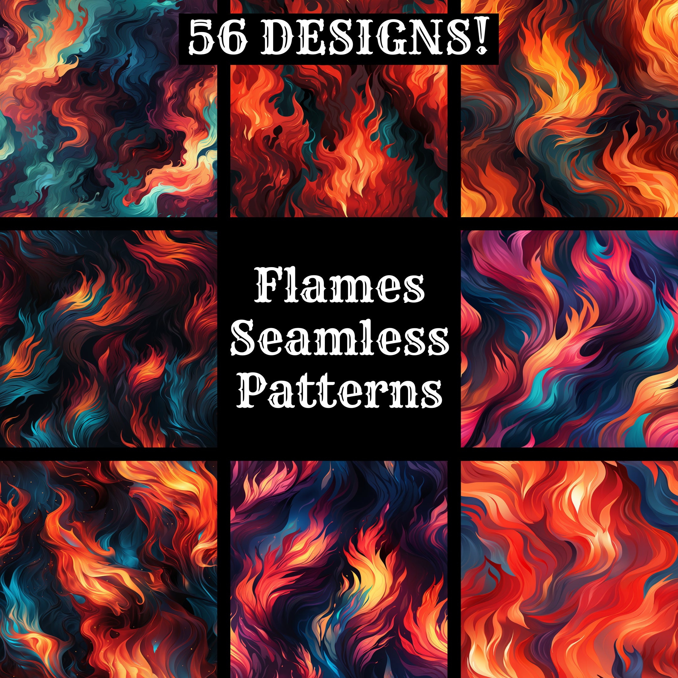Flames Seamless Digital Paper Printable Scrapbook Paper - Etsy