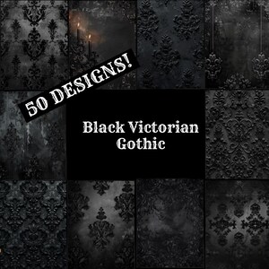 Black Victorian Gothic Journal Paper, Black Victorian Gothic Printable ...