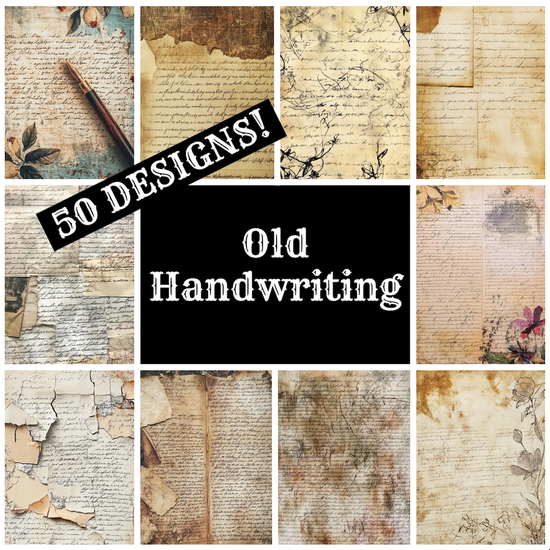 Old Handwriting Journal Paper, Old Handwriting Printable Paper, Vintage ...