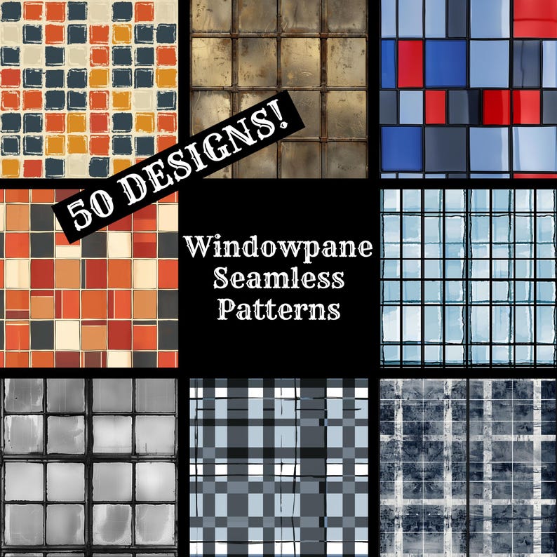 Windowpane Seamless Pattern: Printable Digital Paper (PNG) - Etsy