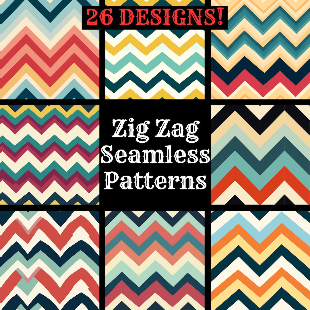 Zig Zag Seamless Digital Paper, Printable Scrapbook Paper Seamless ...