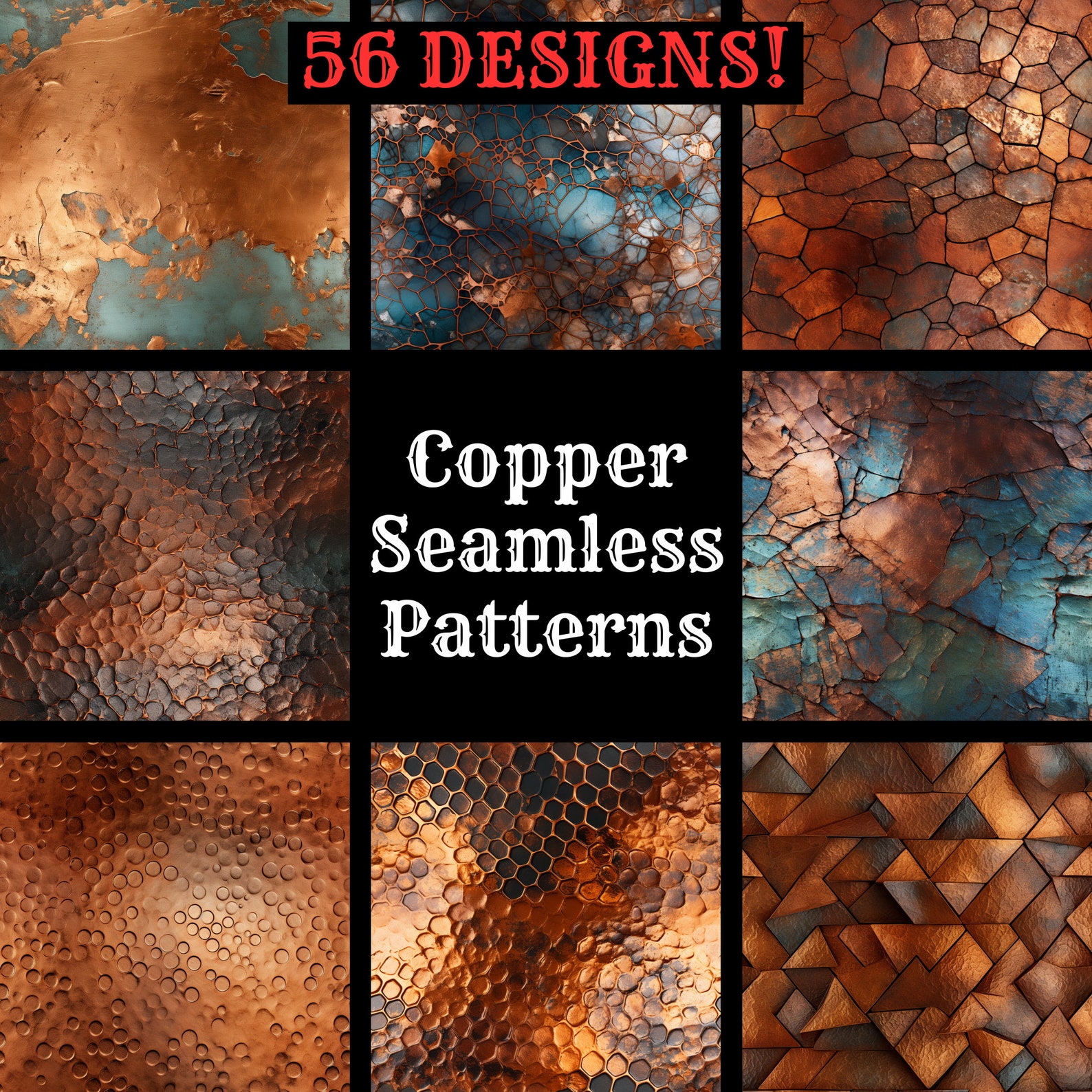 Copper Seamless Digital Paper, Printable Scrapbook Paper Seamless ...
