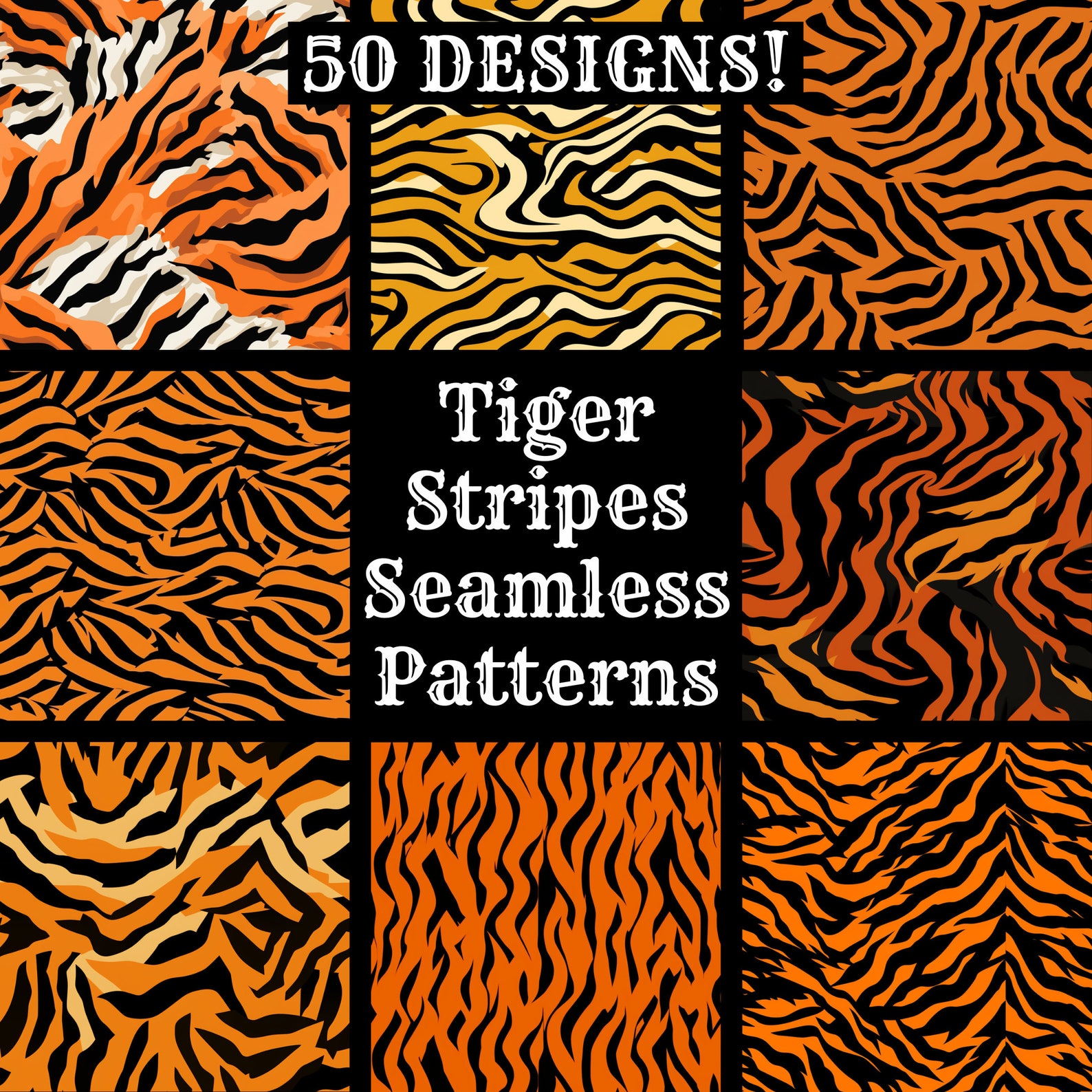 Tiger Stripes Seamless Digital Paper, Printable Scrapbook Paper ...