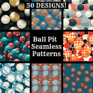 Ball Pit Seamless Digital Paper, Printable Scrapbook Paper Seamless ...