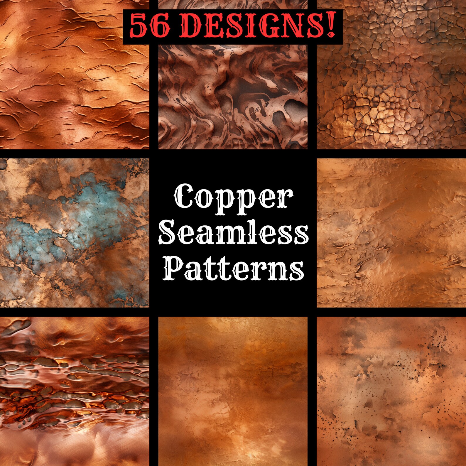 Copper Seamless Digital Paper, Printable Scrapbook Paper Seamless ...