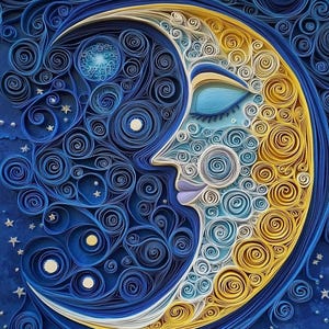 Quilled Moon Digital Paper: Vintage Journal Inserts (PNG, 8.5x11 In) - Etsy