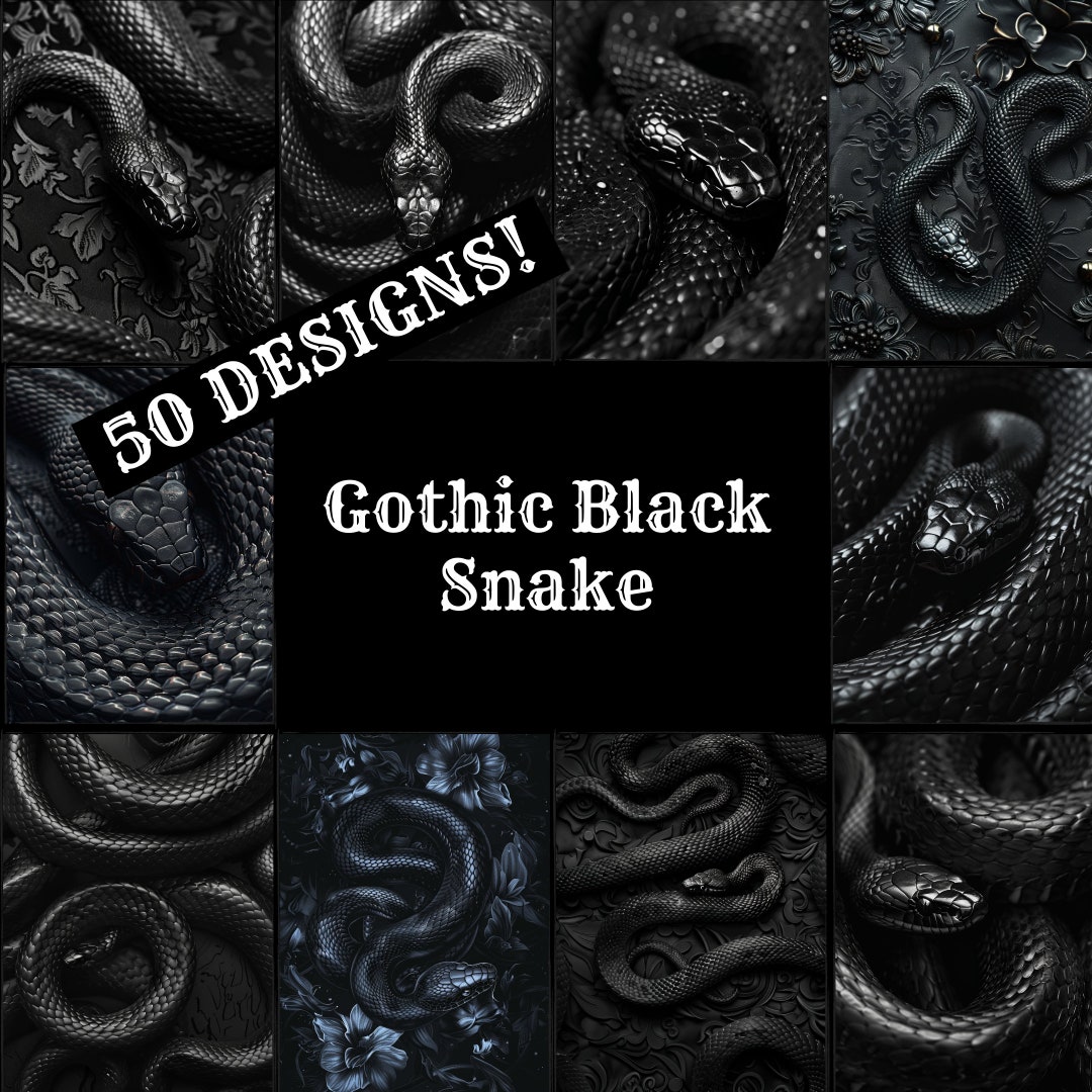 Gothic Black Snake Journal Paper, Gothic Black Snake Printable Paper ...
