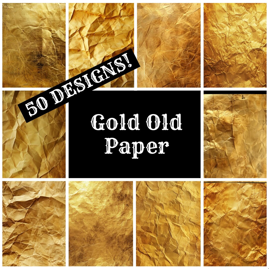 Gold Old Paper Journal Paper, Gold Old Paper Printable Paper, Vintage ...
