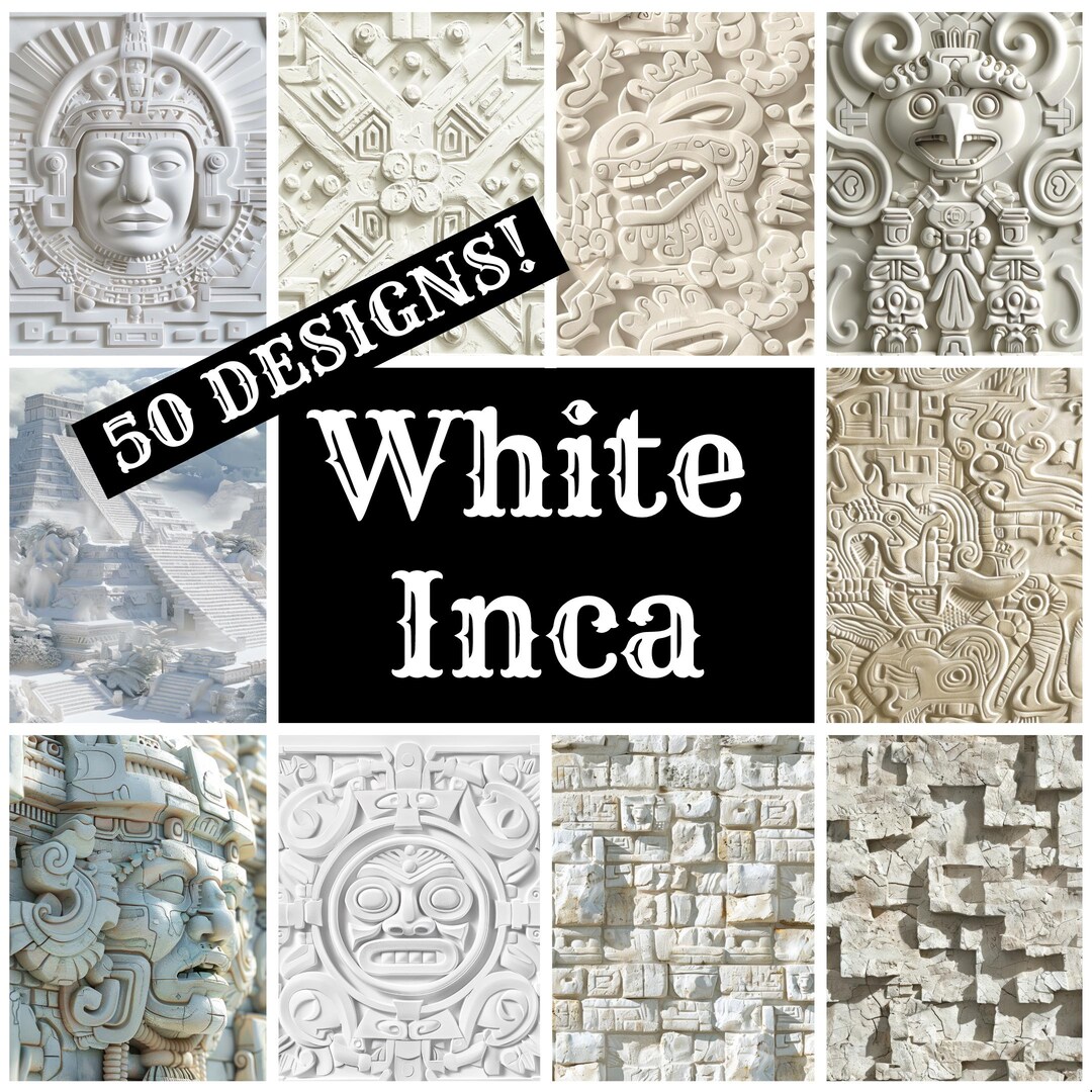 White Inca Digital Paper: Vintage Journal Inserts (PNG, 8.5x11 In ...