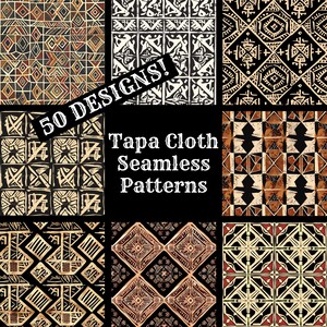 Tapa Cloth Seamless Patterns: Printable Scrapbook Paper (digital ...