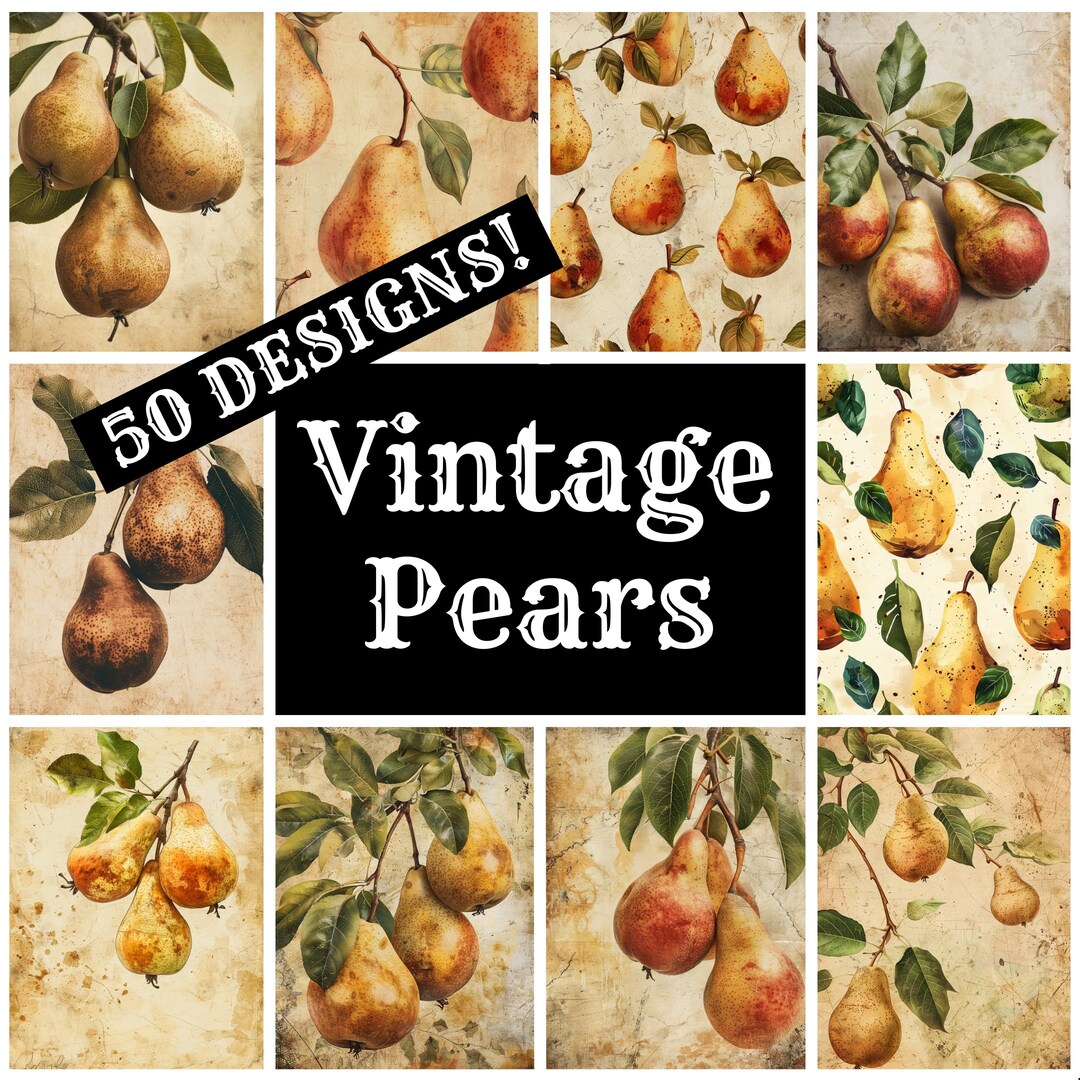 Vintage Pears Journal Paper: Printable Scrapbook Inserts (digital ...