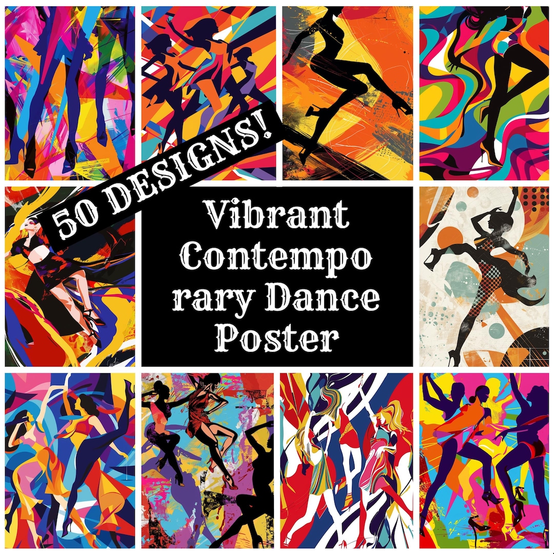 Vibrant Contemporary Dance Poster Journal Paper, Printable Paper ...