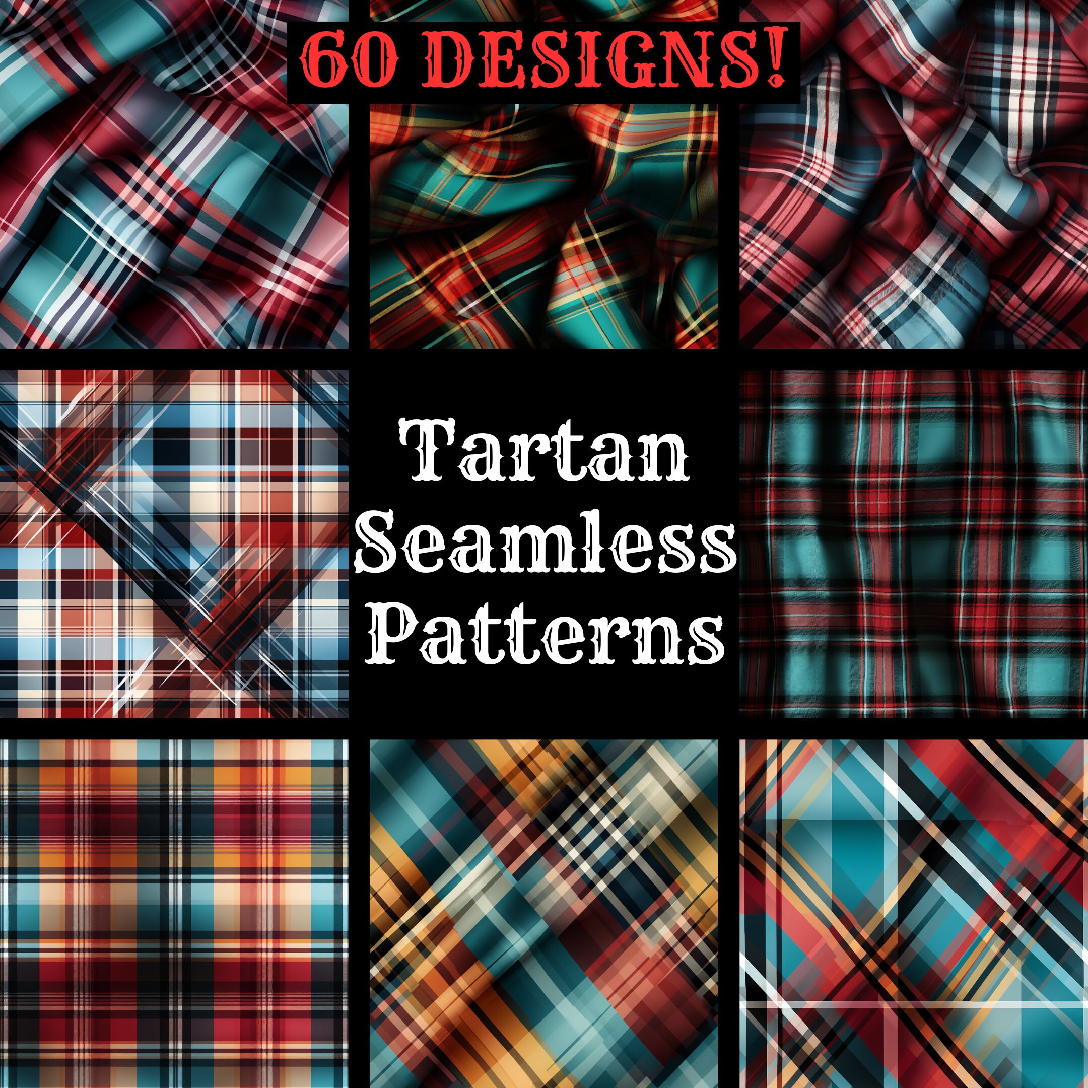 Tartan Seamless Digital Paper, Printable Scrapbook Paper Seamless ...