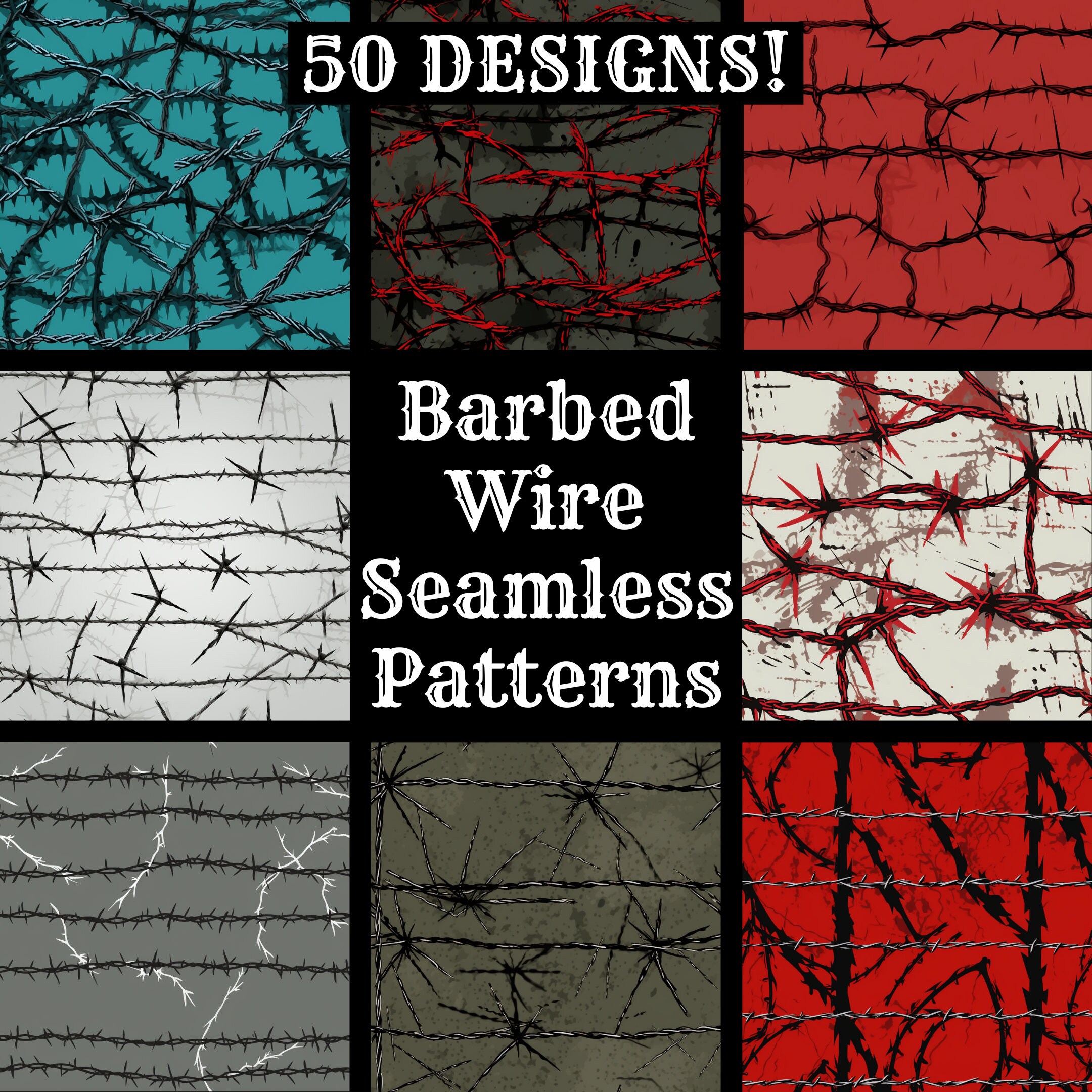 Barbed Wire Seamless Digital Paper Printable Scrapbook Paper - Etsy