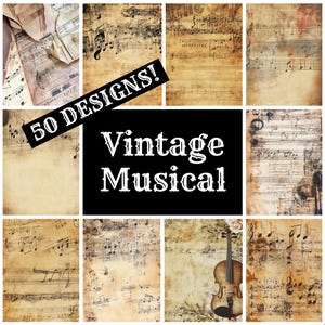 Vintage Musical Journal Paper: 50 PNG Designs (digital Download) - Etsy