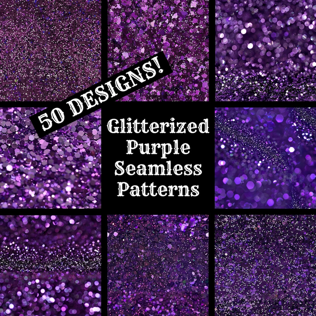 Glitterized Purple Seamless Digital Paper, Purple Glitter Printable ...