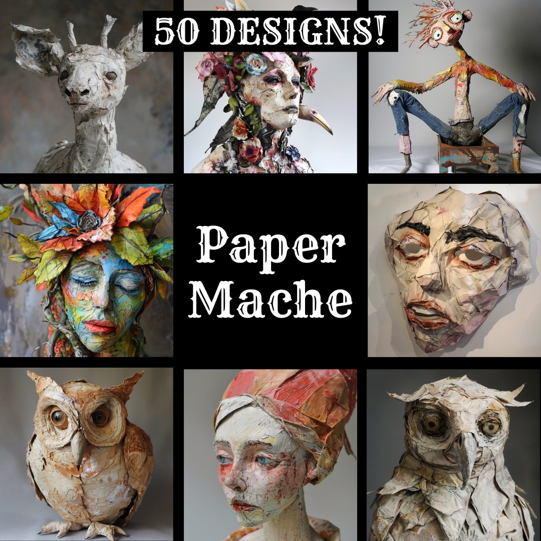 Paper Mache Paper, Paper Mache Printable Paper, Vintage Paper Mache ...