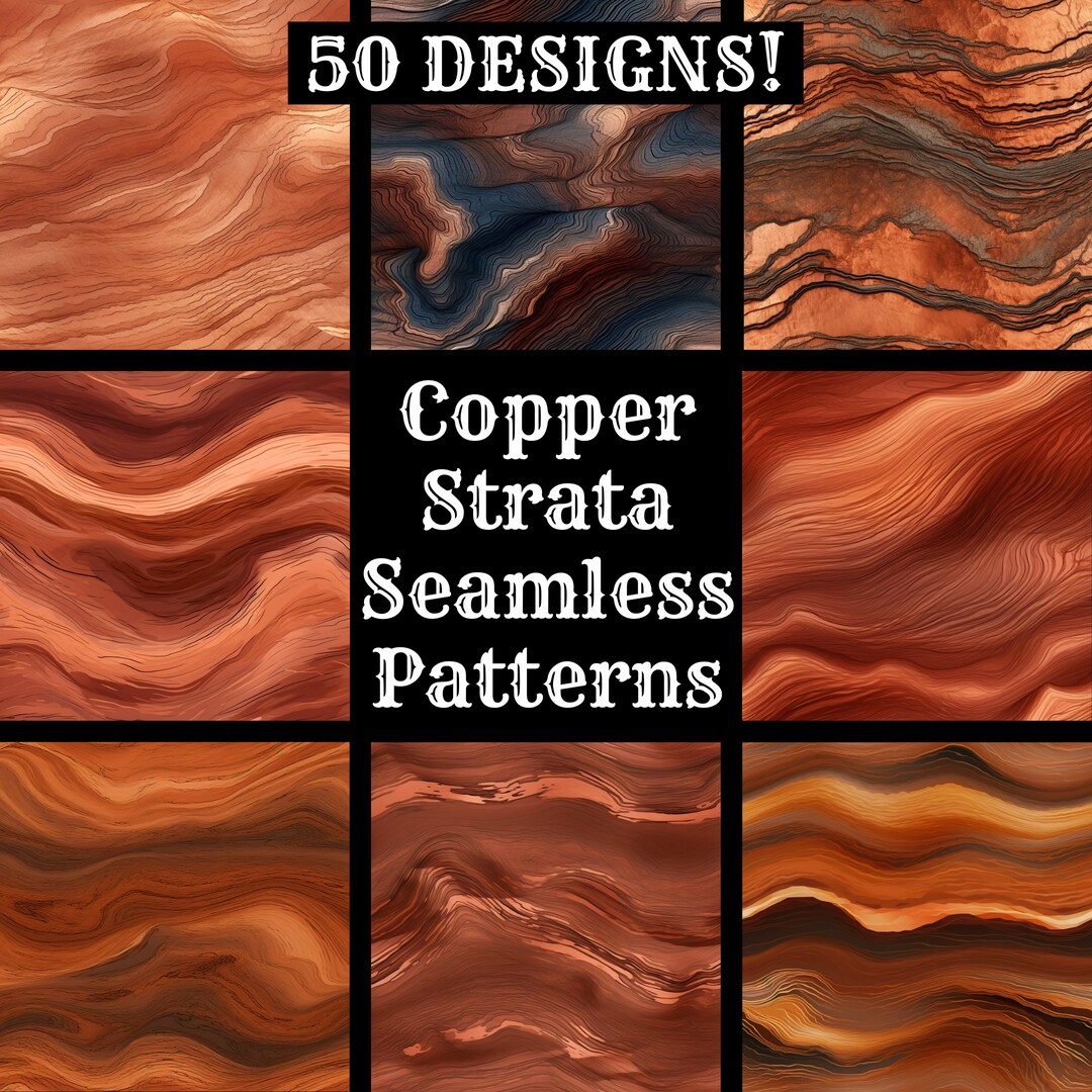 Copper Strata Seamless Digital Paper, Printable Scrapbook Paper ...