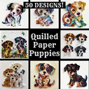 Quilled Paper Puppies: High-resolution Digital Paper (PNG) - Etsy