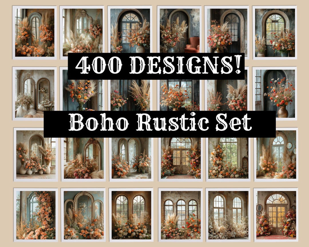 400 Boho Rustic Digital Backdrops: Photography Textures (digital ...