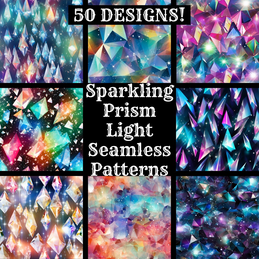 Sparkling Prism Light Seamless Digital Paper, Printable Scrapbook Paper ...