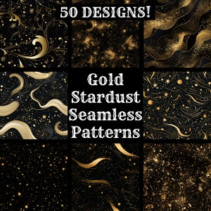 Gold Stardust Seamless Digital Paper, Printable Scrapbook Paper ...