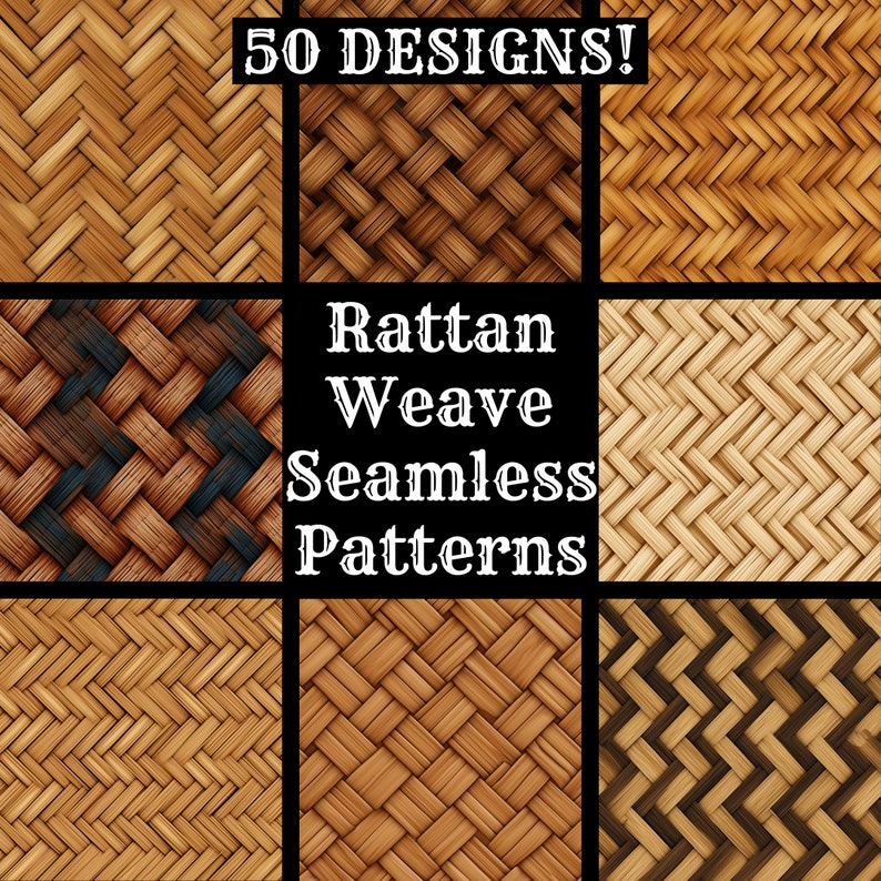 Rattan Weave Seamless Digital Paper, Printable Scrapbook Paper Seamless ...