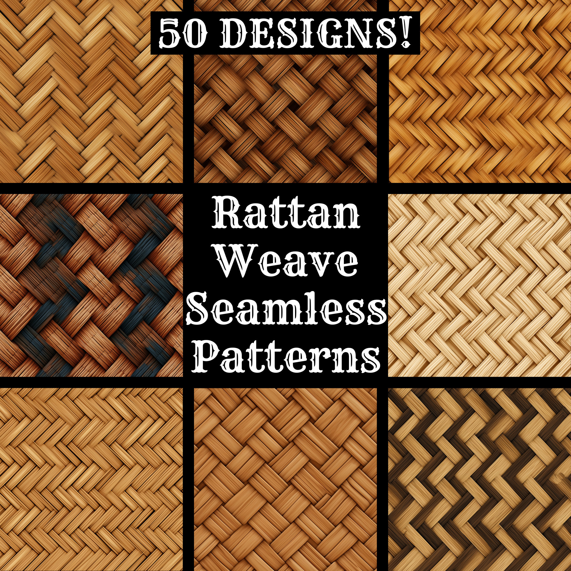 Rattan Weave Seamless Digital Paper, Printable Scrapbook Paper Seamless ...
