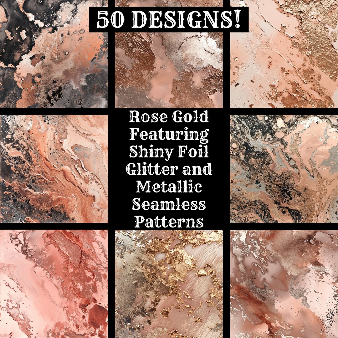 Rose Gold Glitter Foil Seamless Patterns: Scrapbook Paper (digital ...