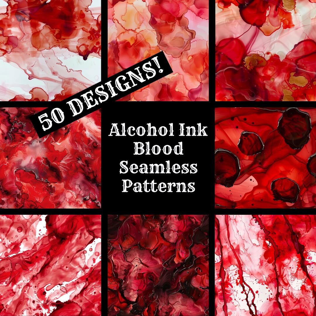 Alcohol Ink Blood Seamless Digital Paper, Alcohol Ink Blood Printable ...