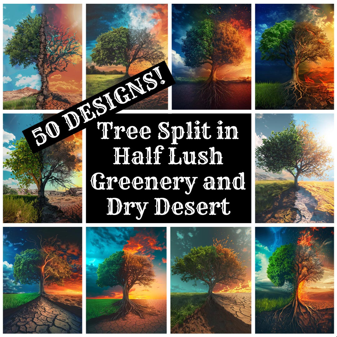 Tree of Life Digital Paper: Desert & Greenery Journal Inserts (PNG, 8 ...