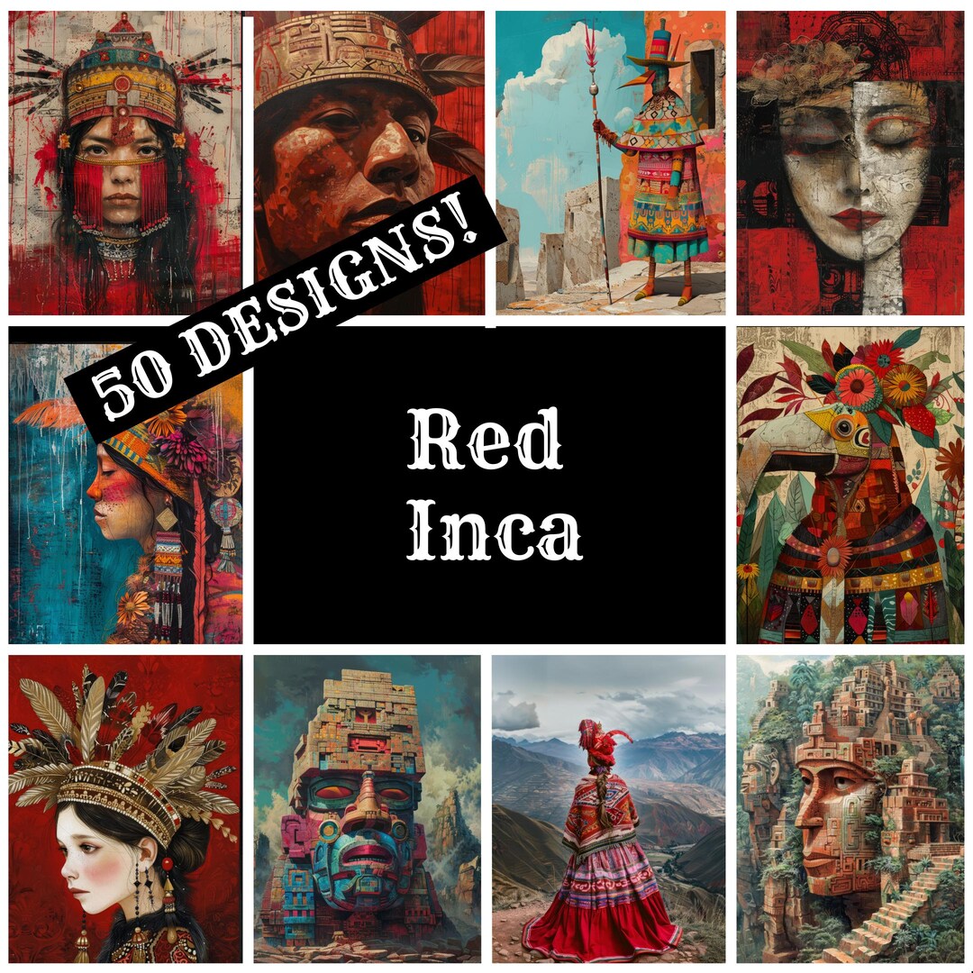 Red Inca Digital Paper: Vintage Journal Inserts (PNG, 8.5x11 In ...