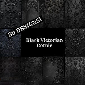 Black Victorian Gothic Journal Paper, Black Victorian Gothic Printable ...