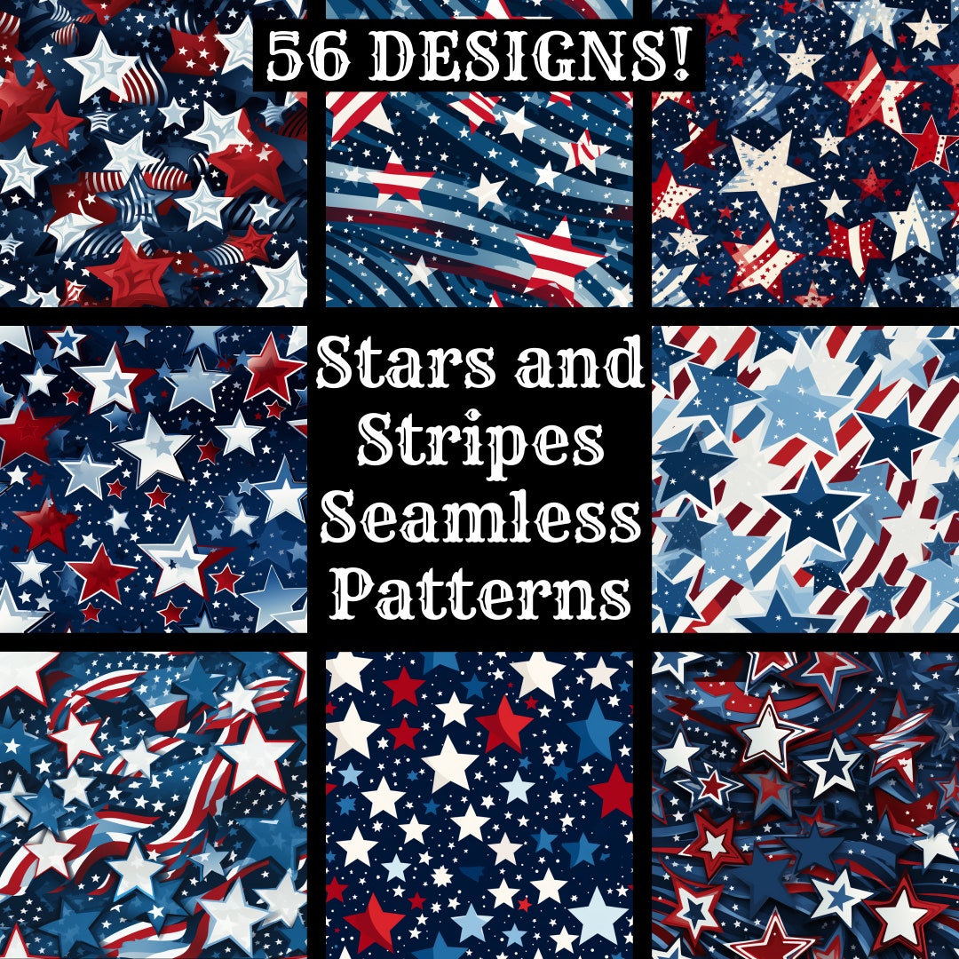 Stars and Stripes Seamless Digital Paper, Printable Scrapbook Paper ...