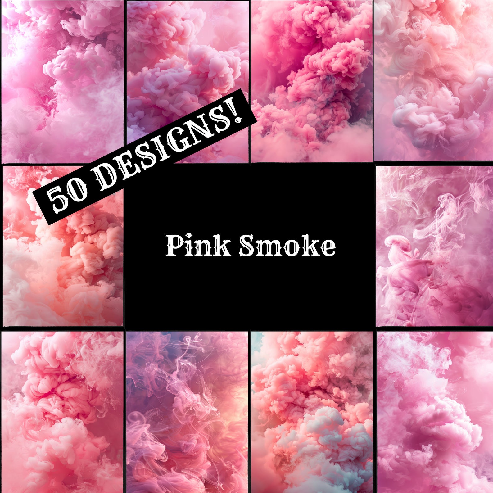 Pink Smoke Digital Paper: Vintage Scrapbook Journal Inserts (digital ...