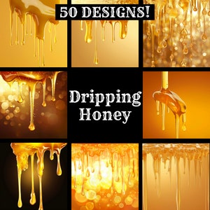 Dripping Honey Paper, Dripping Honey Printable Paper, Vintage Dripping ...