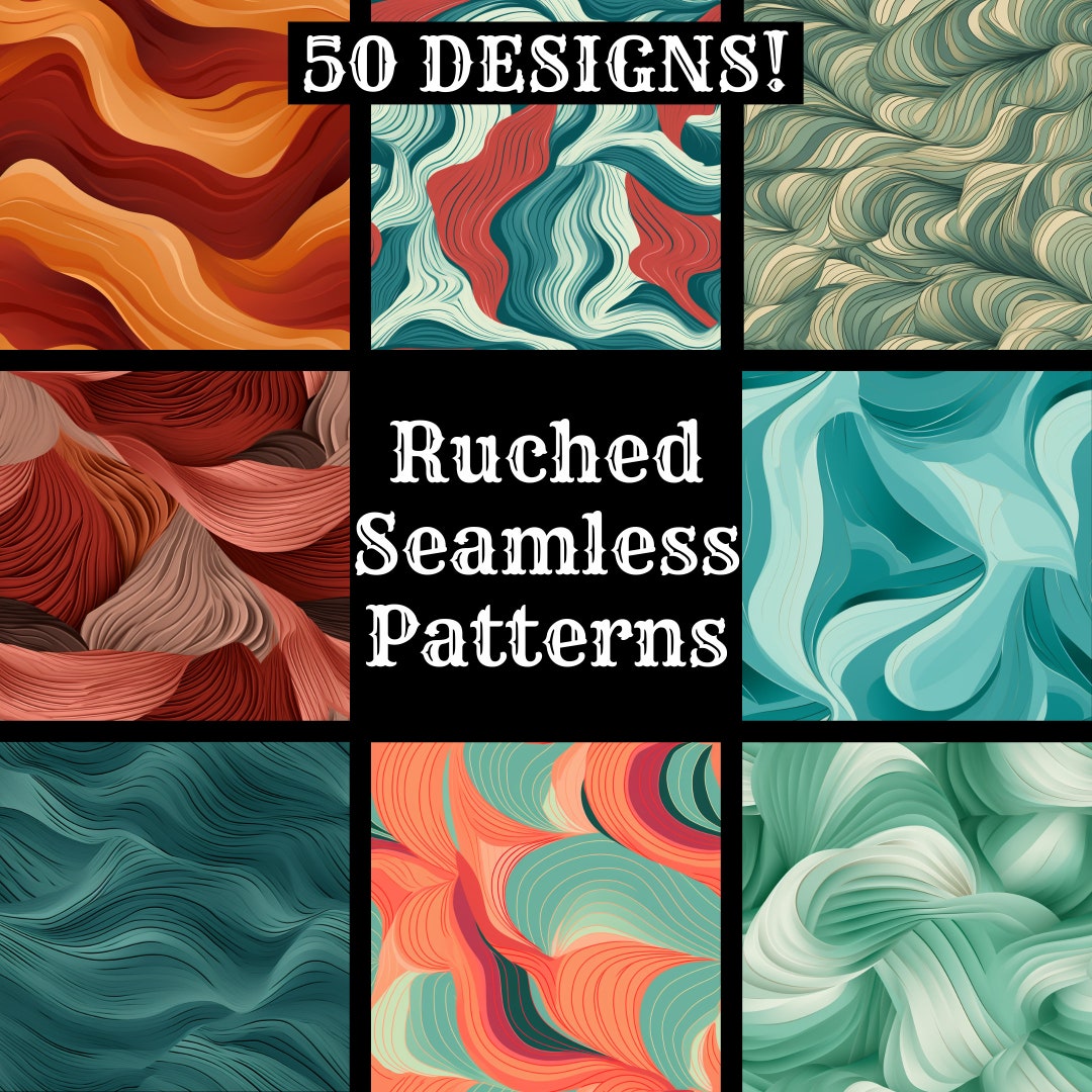 Ruched Seamless Patterns: 50 Digital Papers (PNG, 300 Dpi) - Etsy